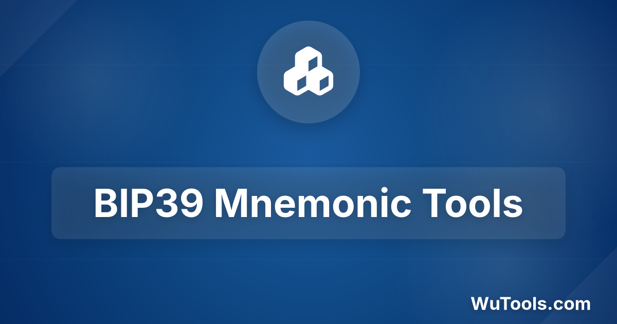 BIP39 Mnemonic Tools - Generate & Validate Seed Phrases | WuTools