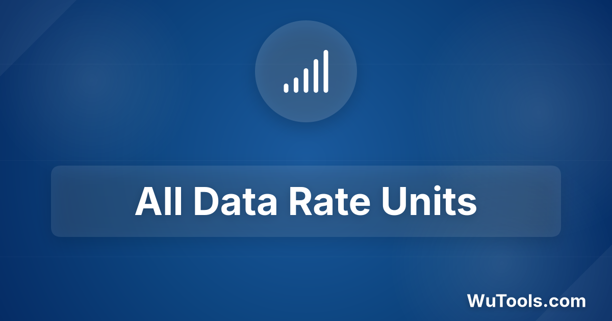 Data Rate Converter - bps, Kbps, Mbps, Gbps, MB/s