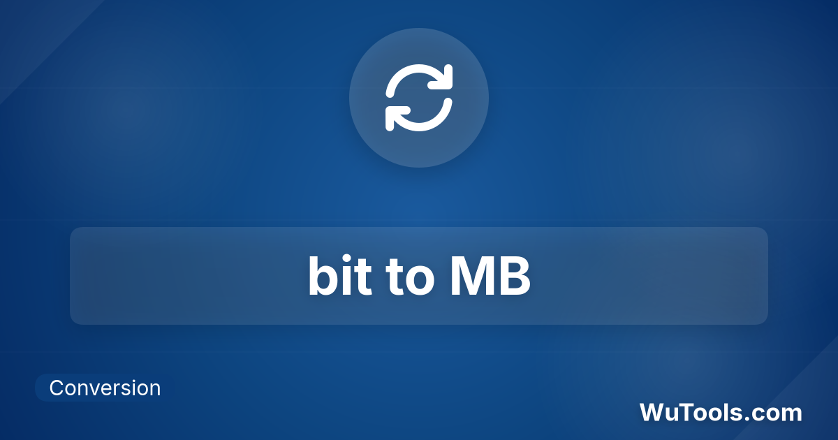 Bit to Megabyte Converter (bit to MB)