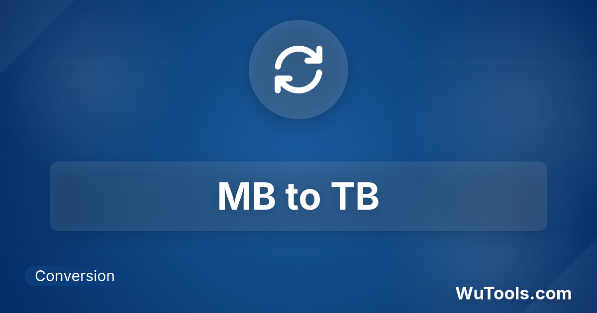 Megabyte to Terabyte Converter (MB to TB)