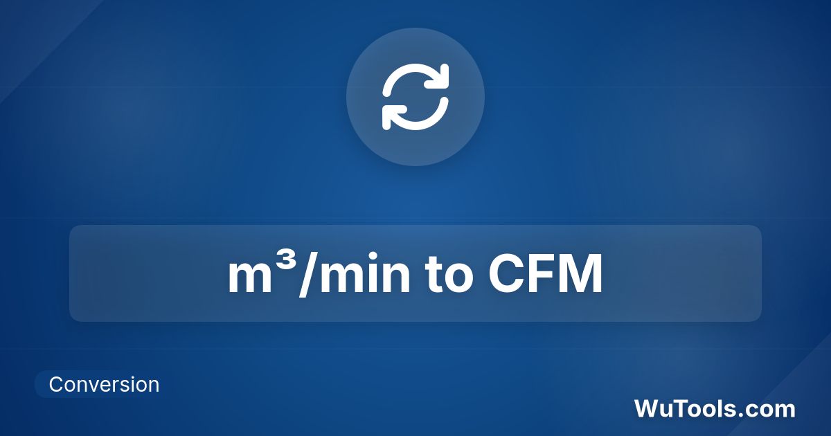 Cubic meter per minute to Cubic foot per minute Converter (m³/min to CFM)