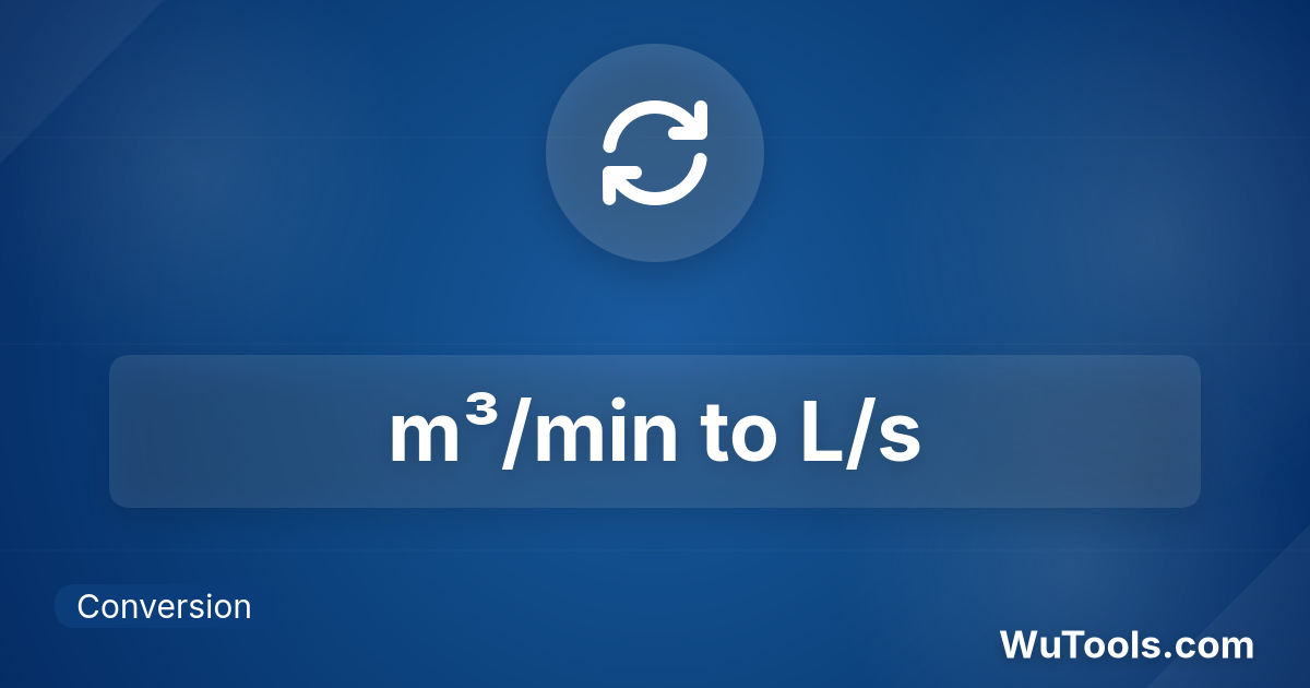 Cubic meter per minute to Liter per second Converter (m³/min to L/s)