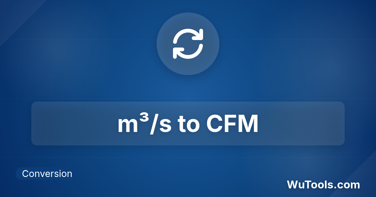 Cubic meter per second to Cubic foot per minute Converter (m³/s to CFM)