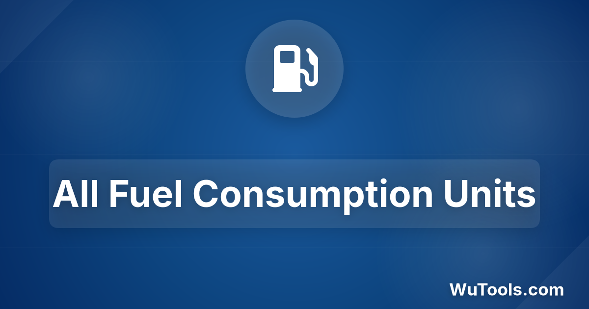 Fuel Consumption Converter - km/L, L/100km, mpg