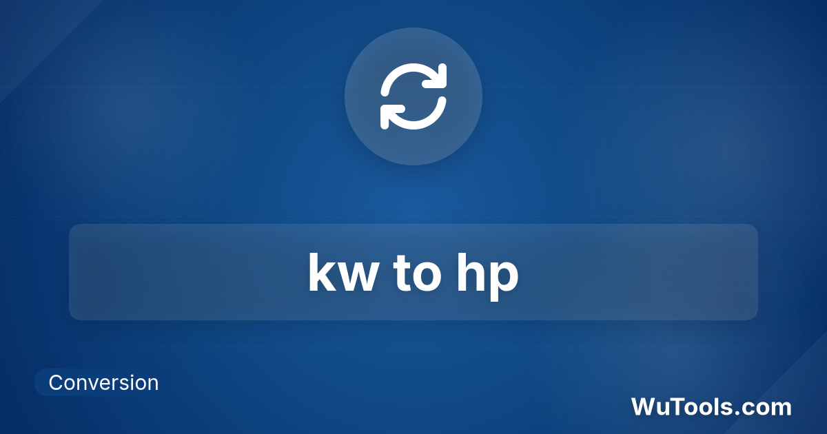 kW to hp Converter (kW to hp)