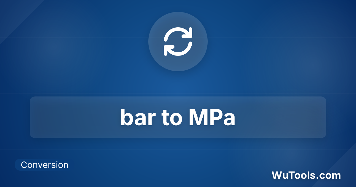 Bar to Megapascal Converter (bar to MPa)