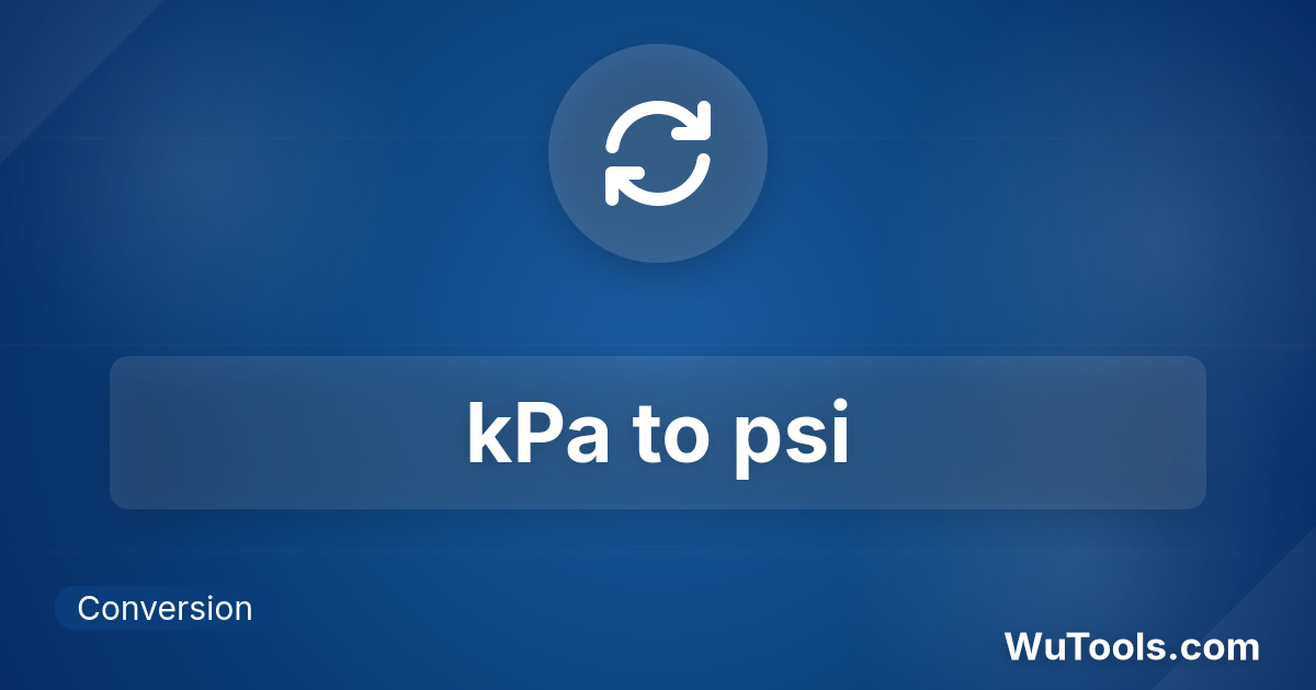 Kilopascal a Psi (kPa a psi)