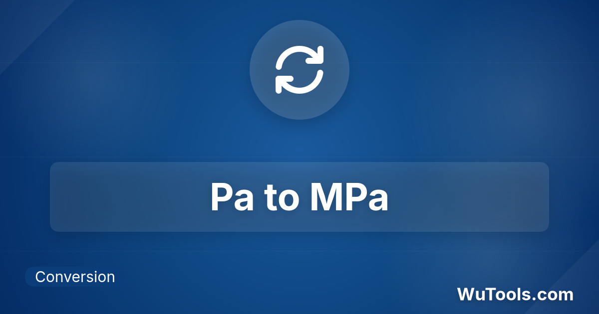 Pascal para Megapascal (Pa para MPa)