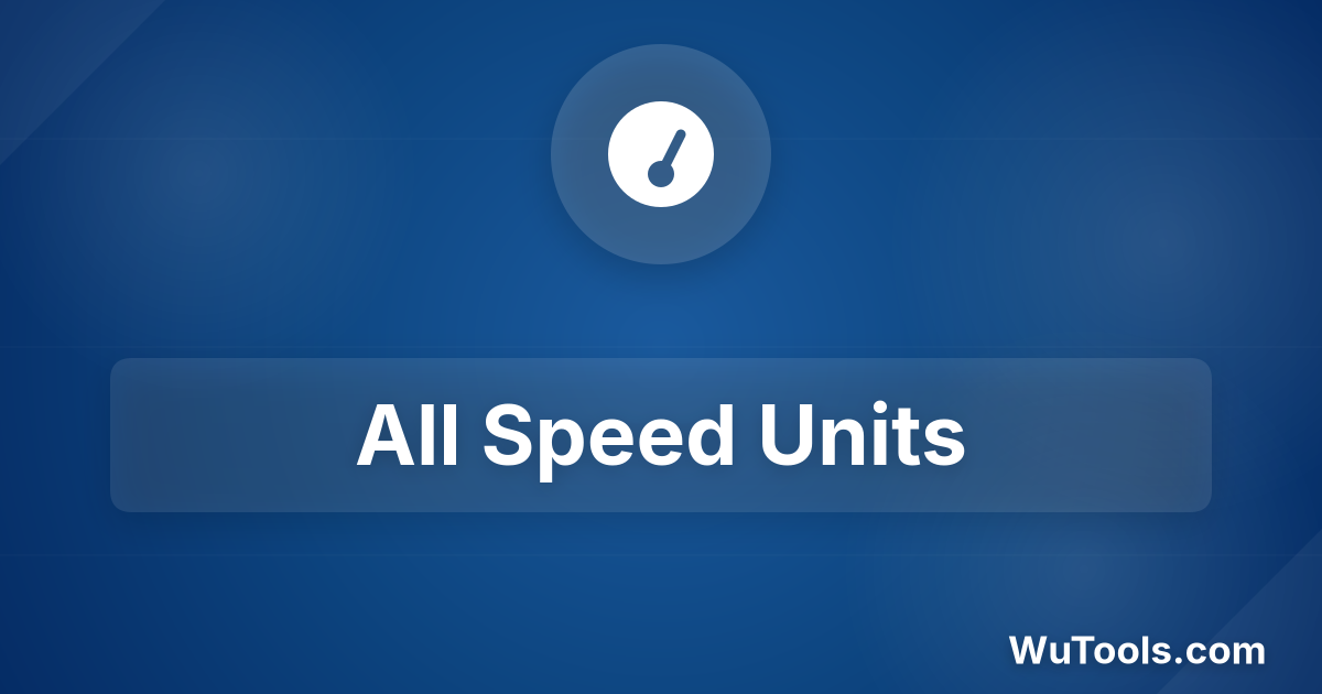Speed Unit Converter - km/h, mph, m/s, knot, ft/s