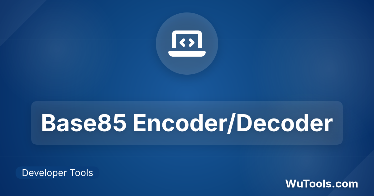 Base85 (Ascii85) Encoder/Decoder - Encode & Decode Base85 Online Free