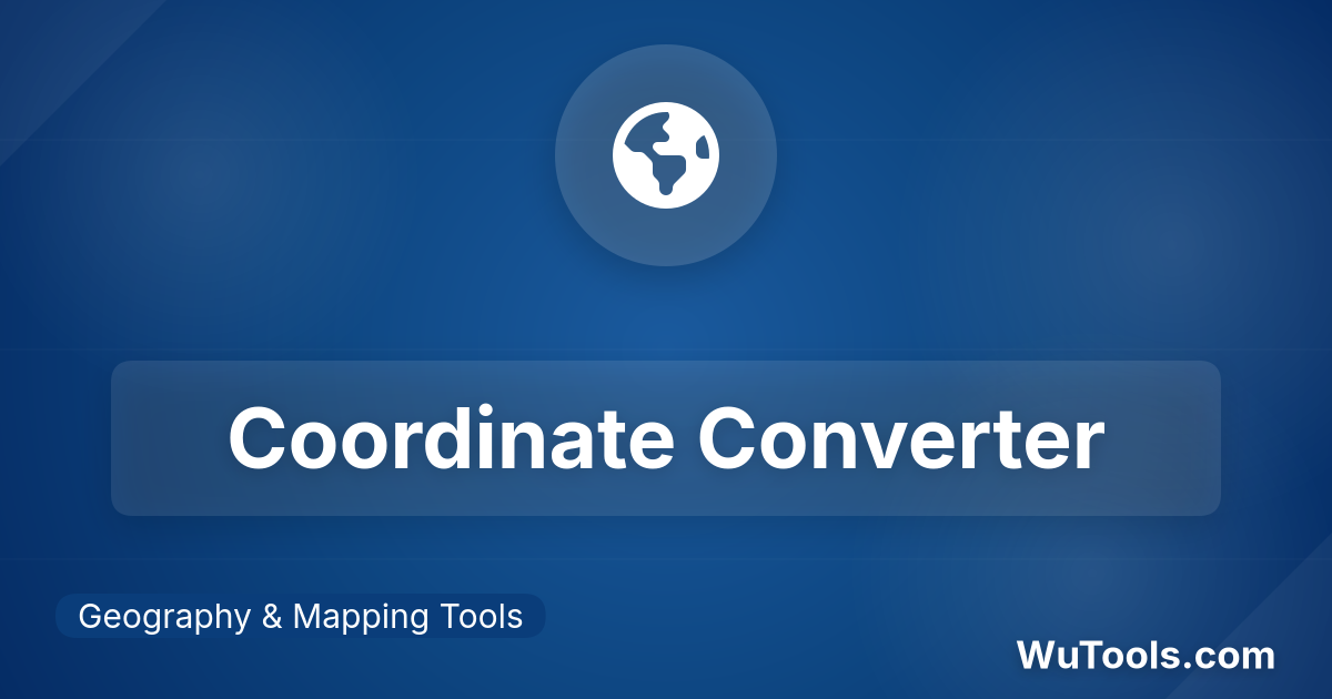 Coordinate Converter - DD, DMS, DDM Format | WuTools