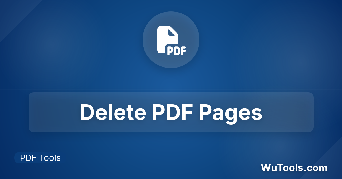 Eliminar Páginas PDF - Borrar Páginas de PDF Online | WuTools