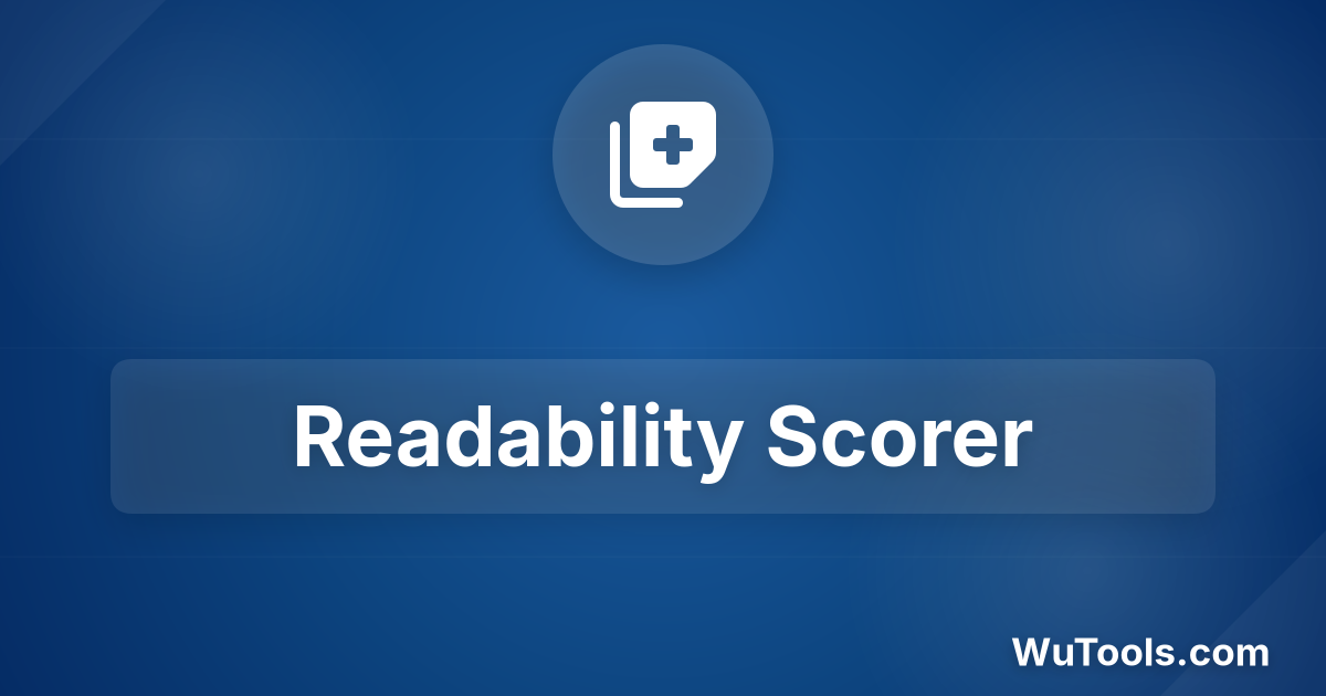 Readability Scorer - Text Analysis Tool